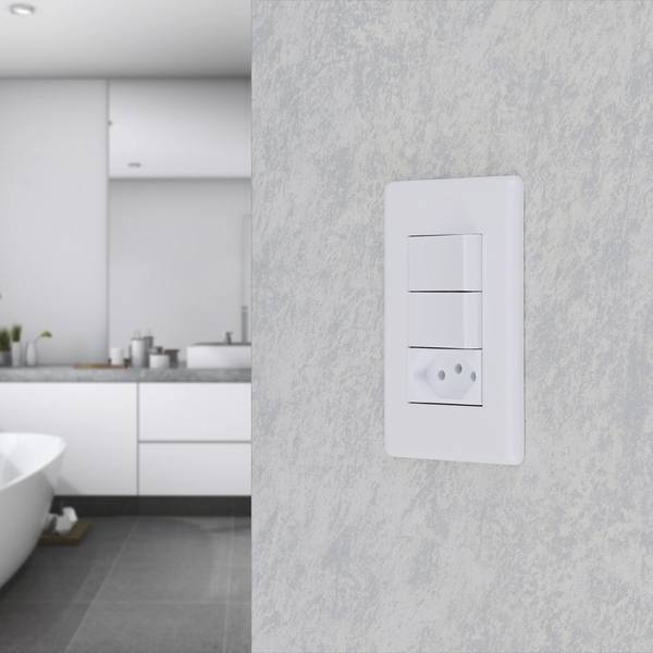 Interruptor 2 Teclas Simples + Tomada 10 A Inova