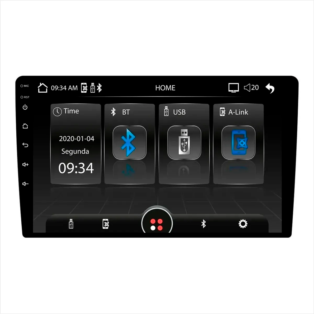 CENTRAL MULTIMÍDIA FP IMPORT CARPLAY TELA 9/BLUETOOTH/USB/ESPELHAMENTO/ANDROID AUTO