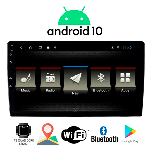 CENTRAL MULTIMÍDIA UNIVERSAL 9" SLIM ANDROID 10 JR8