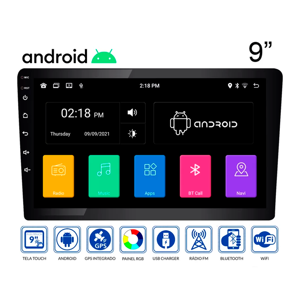 MULTIMÍDIA ANDROID 9" RS910BR PRIME ROADSTAR