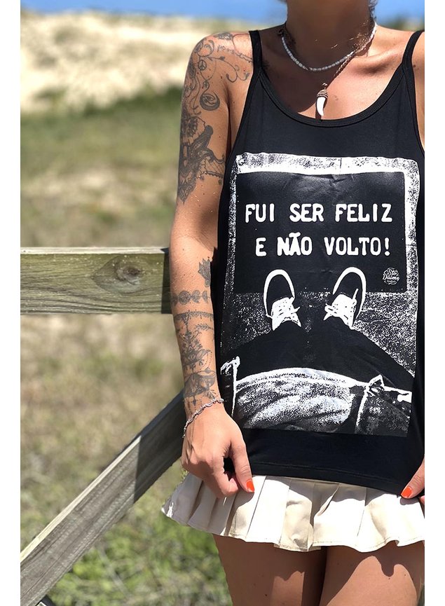 Regata Cavada Preta Fui Ser Feliz