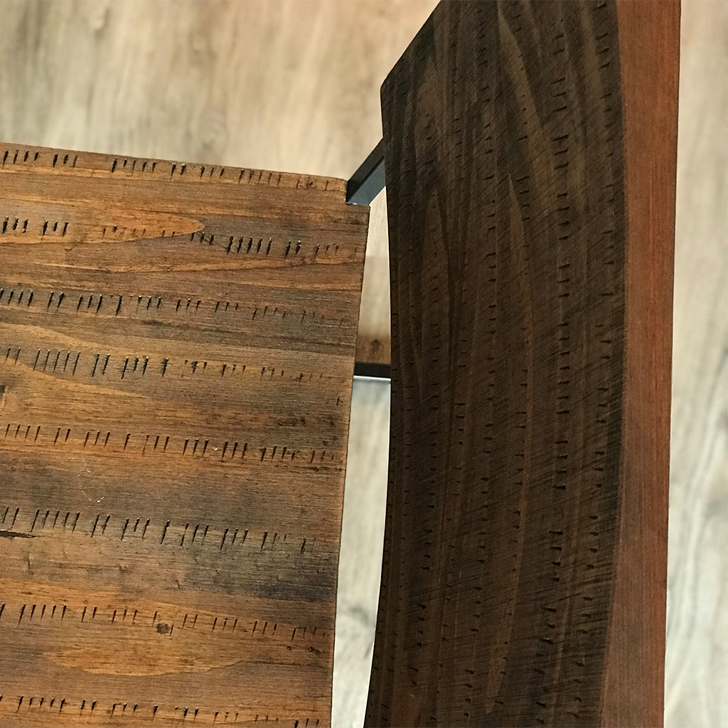 Cadeira de madeira rústica - dexter Grafite + Rustic Brown