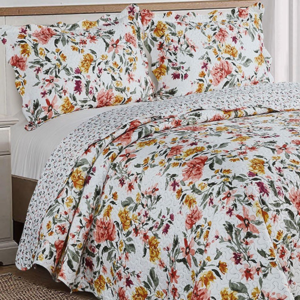 Kit Colcha Evolution Patchwork Casal 3 peças Microfibra Brisa