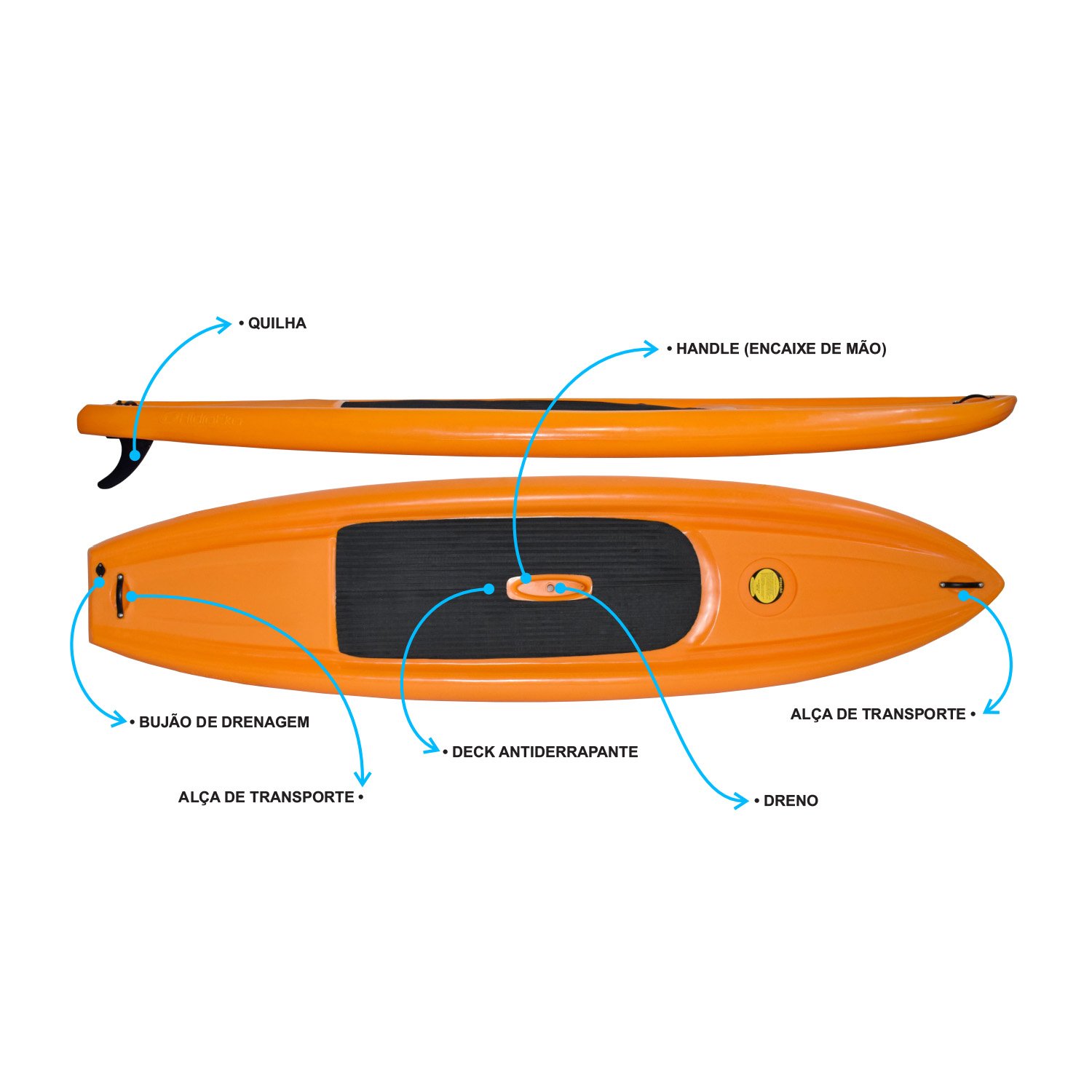 Prancha Stand Up Paddle Aloha 11 Hidro2 - Laranja
