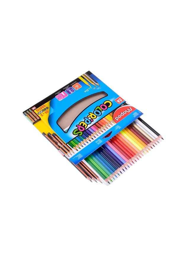 LAPIS DE COR 24 CORES TRIANGULAR COLOR PEPS + 3 LÁPIS DE ESCREVER MAPED