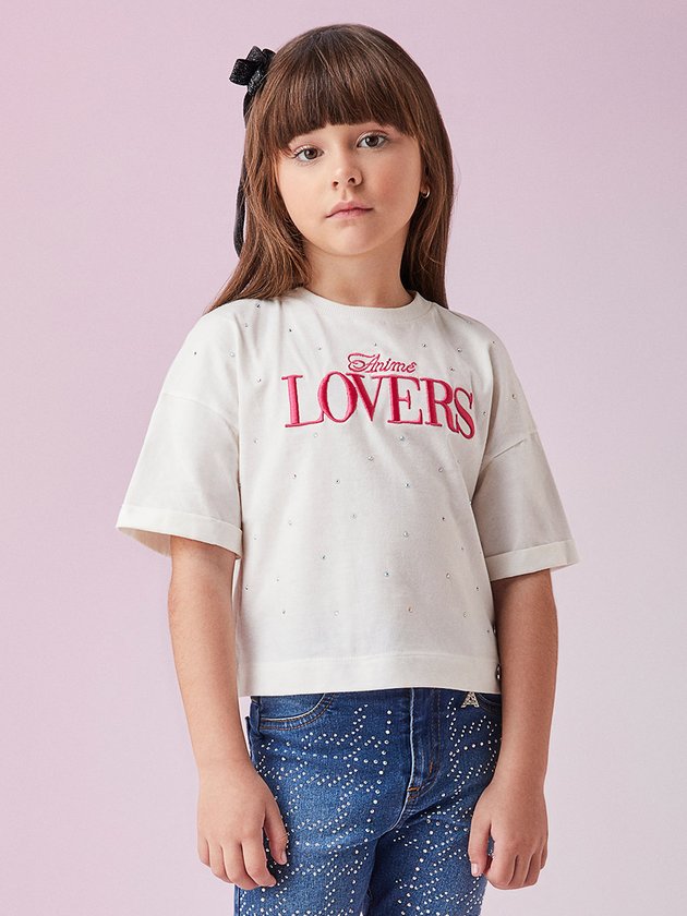 Blusa Infantil Animê Lovers com Strass
