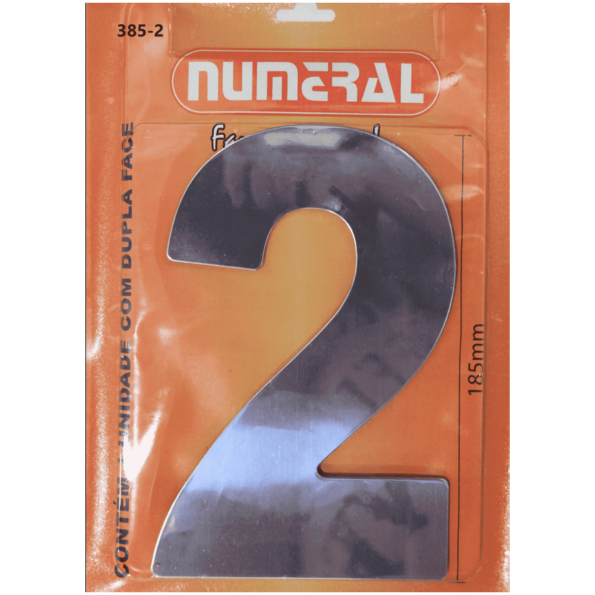 Número Residencial Numeral N.°2 12,5cm Espelhado