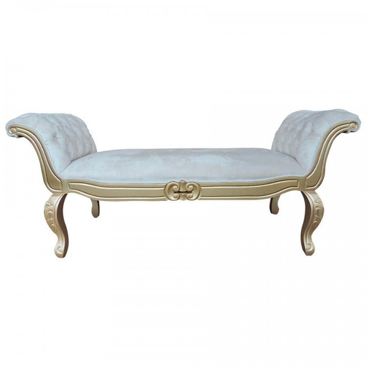 Recamier Luiz XV Capitone - Tommy Design Dourado