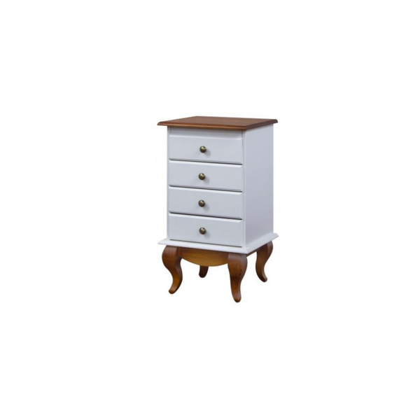 Criado Mudo Country Clean 4 Gavetas - Tommy Design Branco