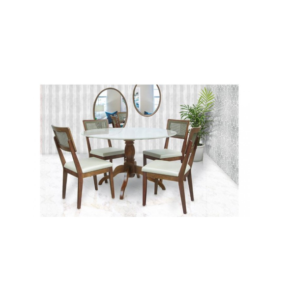 Mesa Redonda Sid 120 com Vidro - Tommy Design Pinhão