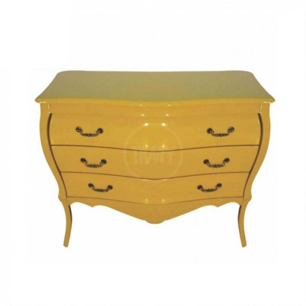 Comoda Luis XV Lyon - Lisa com Frente Abaulada - Tommy Design Amarelo