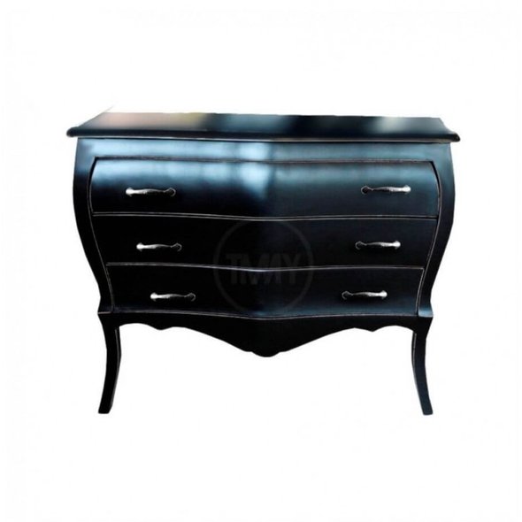 Comoda Luis XV Lyon - Lisa com Frente Abaulada - Tommy Design Preto ...