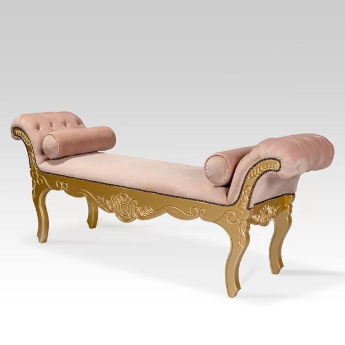 Recamier CASAL Genova Entalhado e Tecido Capitonê + Acabamento Tachas ...