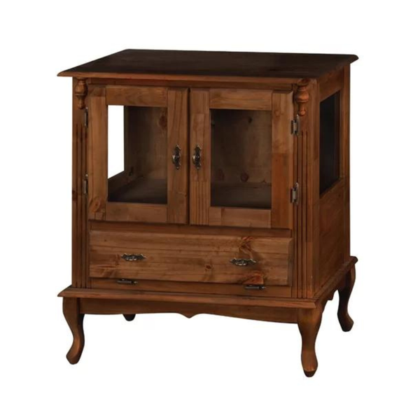 Mini Vitrine Baixa 92x80cm 2 Portas + 1 Gaveta e Pés Luiz XV - Tommy ...