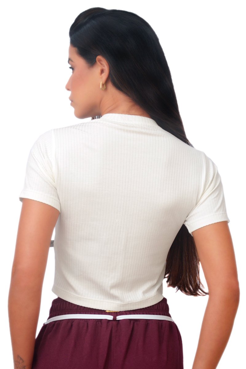 Blusa Cropped Inspire Off White Top Model