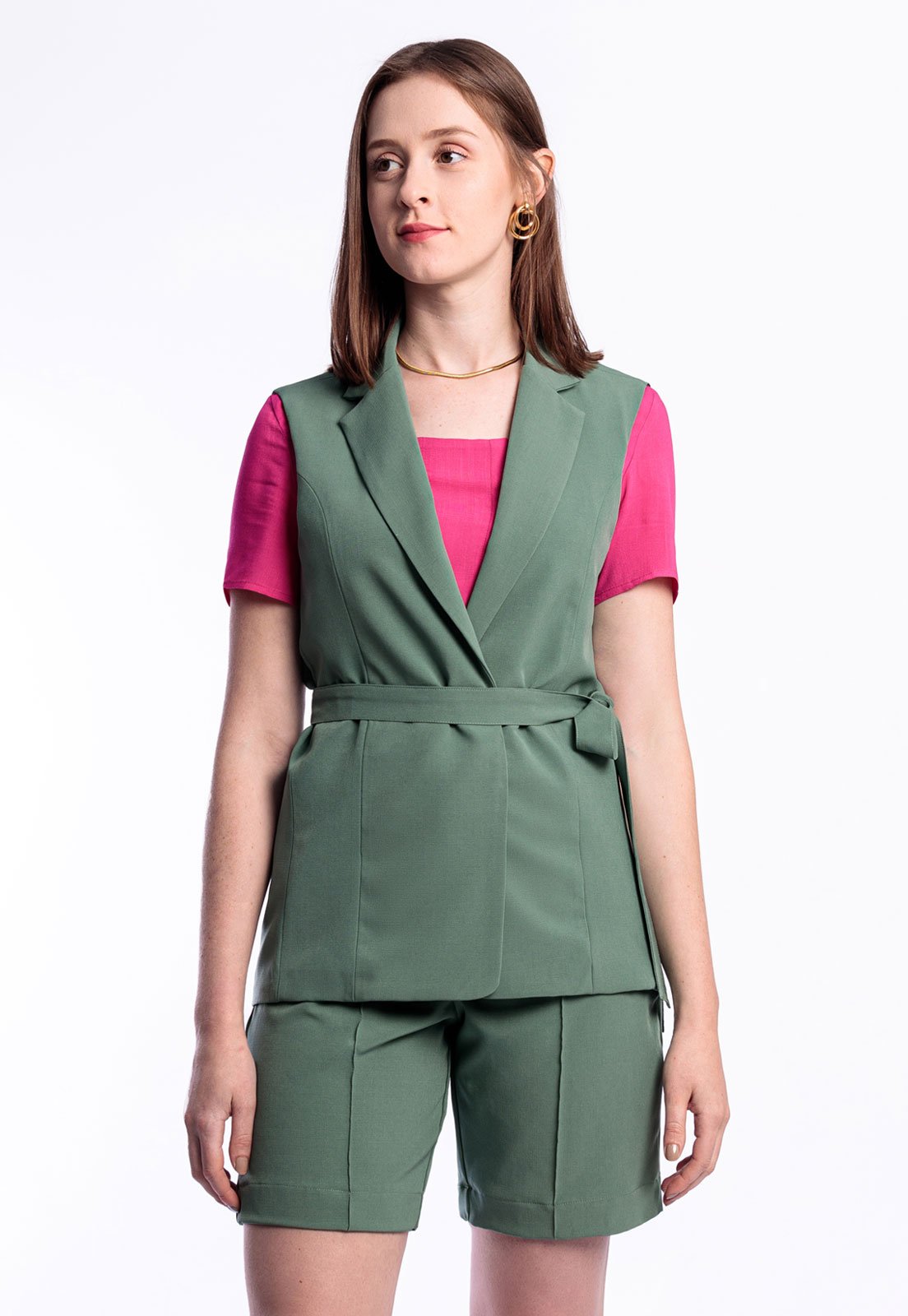 Colete Alfaiataria Forrado Verde Thalisa