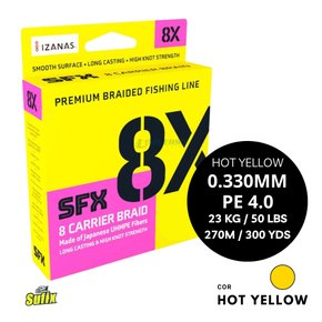 Linha Multifilamento SUFIX SFX 8 CARRIER BRAID - 270 Metros - Amarelo 0 ...