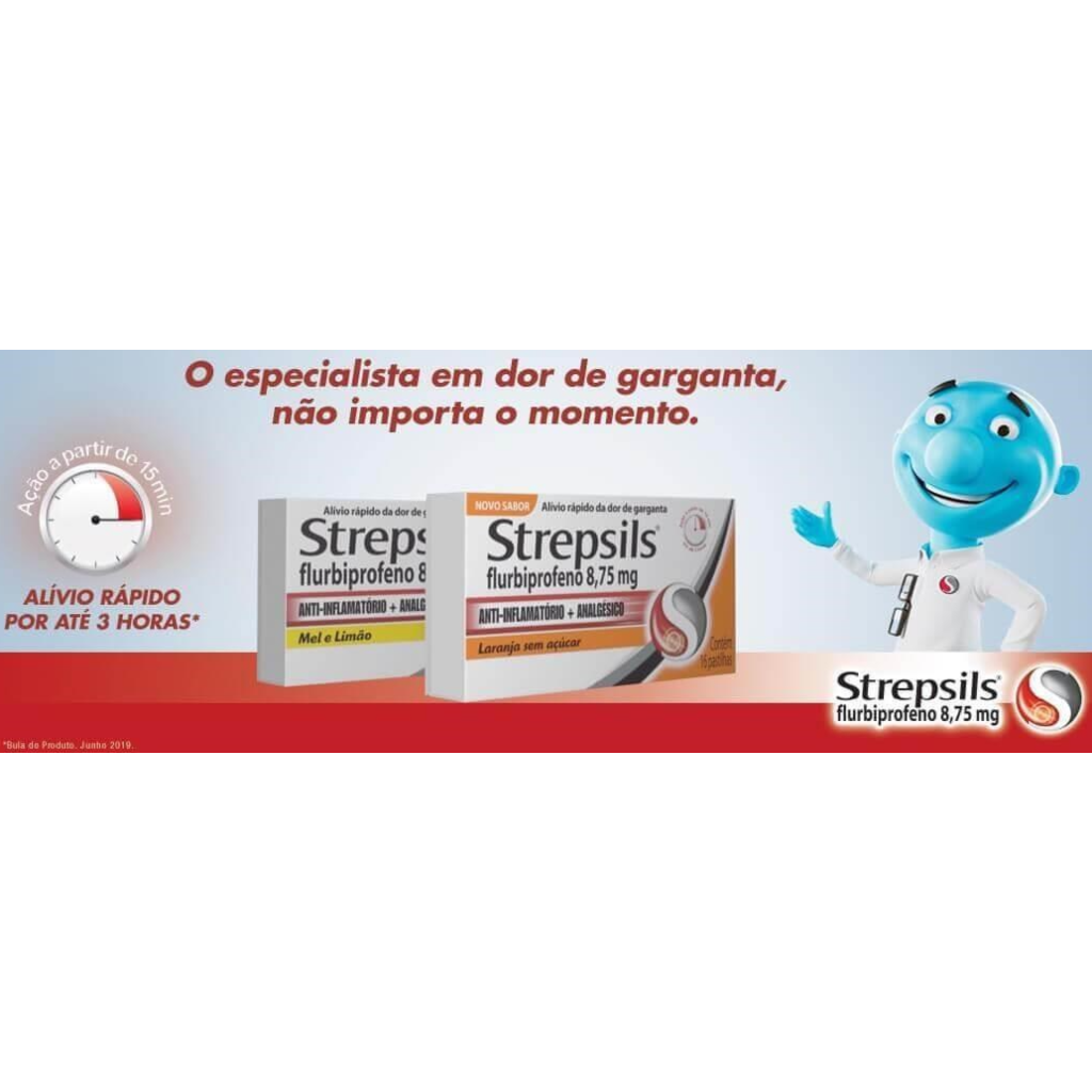 PASTILHAS STREPSILS MEL E LIMÃO 16UN