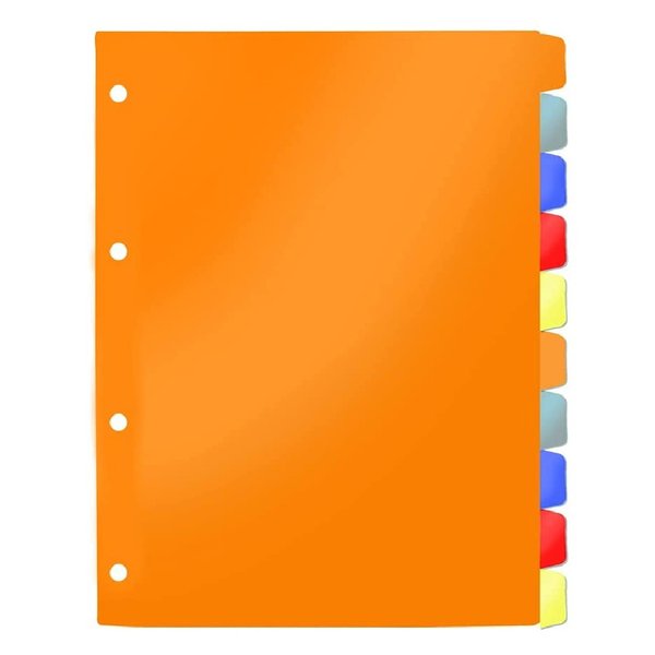 Divisória Plástica Colorida Para Fichário Com 10 Unidades Dac