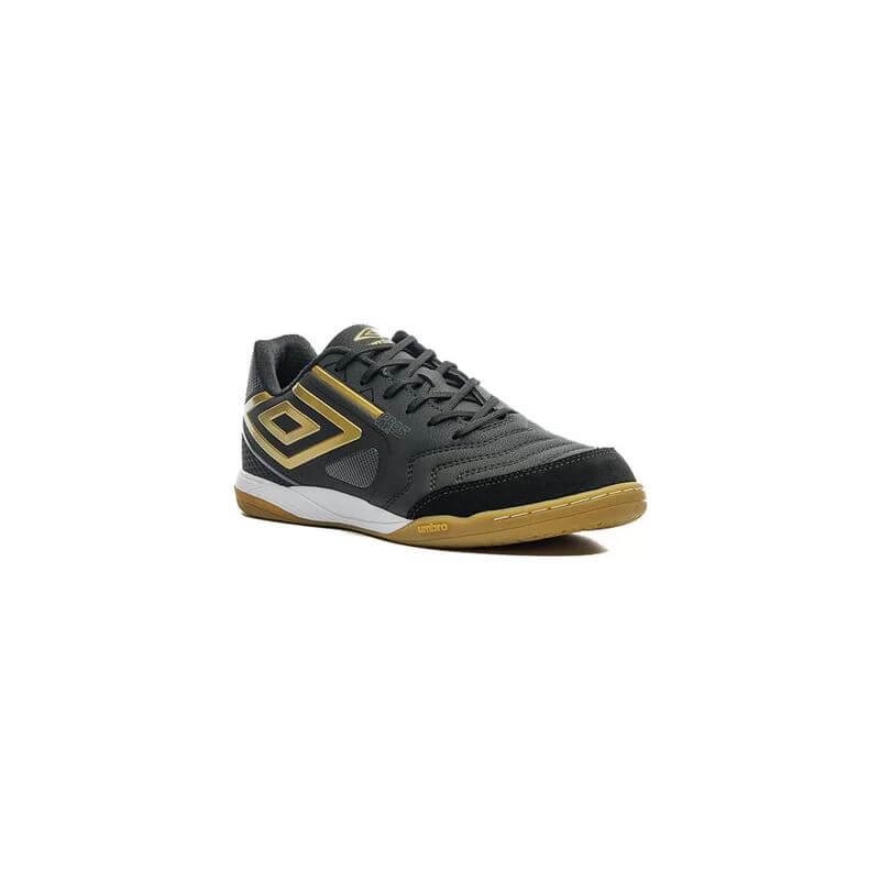 Chuteira Society Umbro Pro 5 Bump Masculina Preto+Dourado