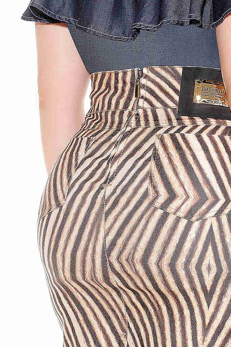 Saia Reta Animal Print Império Jeans