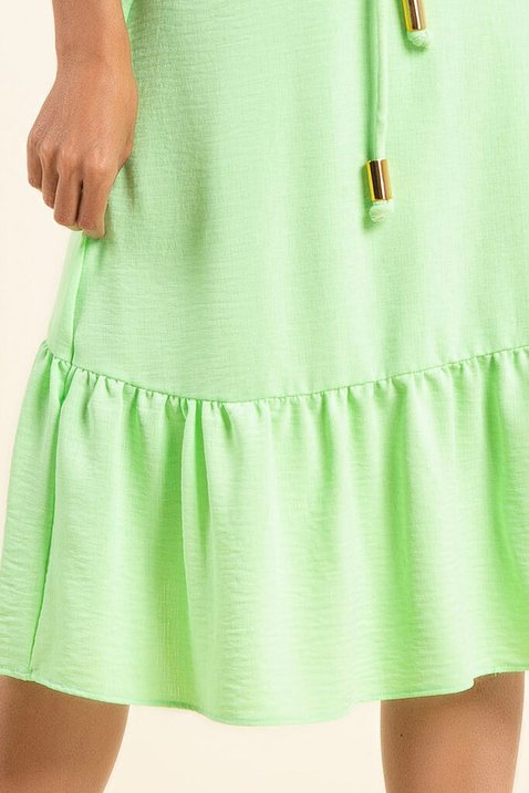 Saia Verde Claro Evasê Com Cordão Laura Rosa