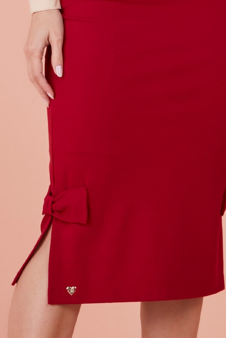 Saia Vermelho Midi Diva Tatá Martello