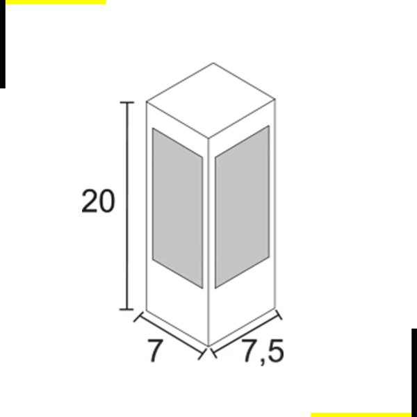 Arandela de Parede Externa Retangular 7x20cm 1E27 | Felluz Branco