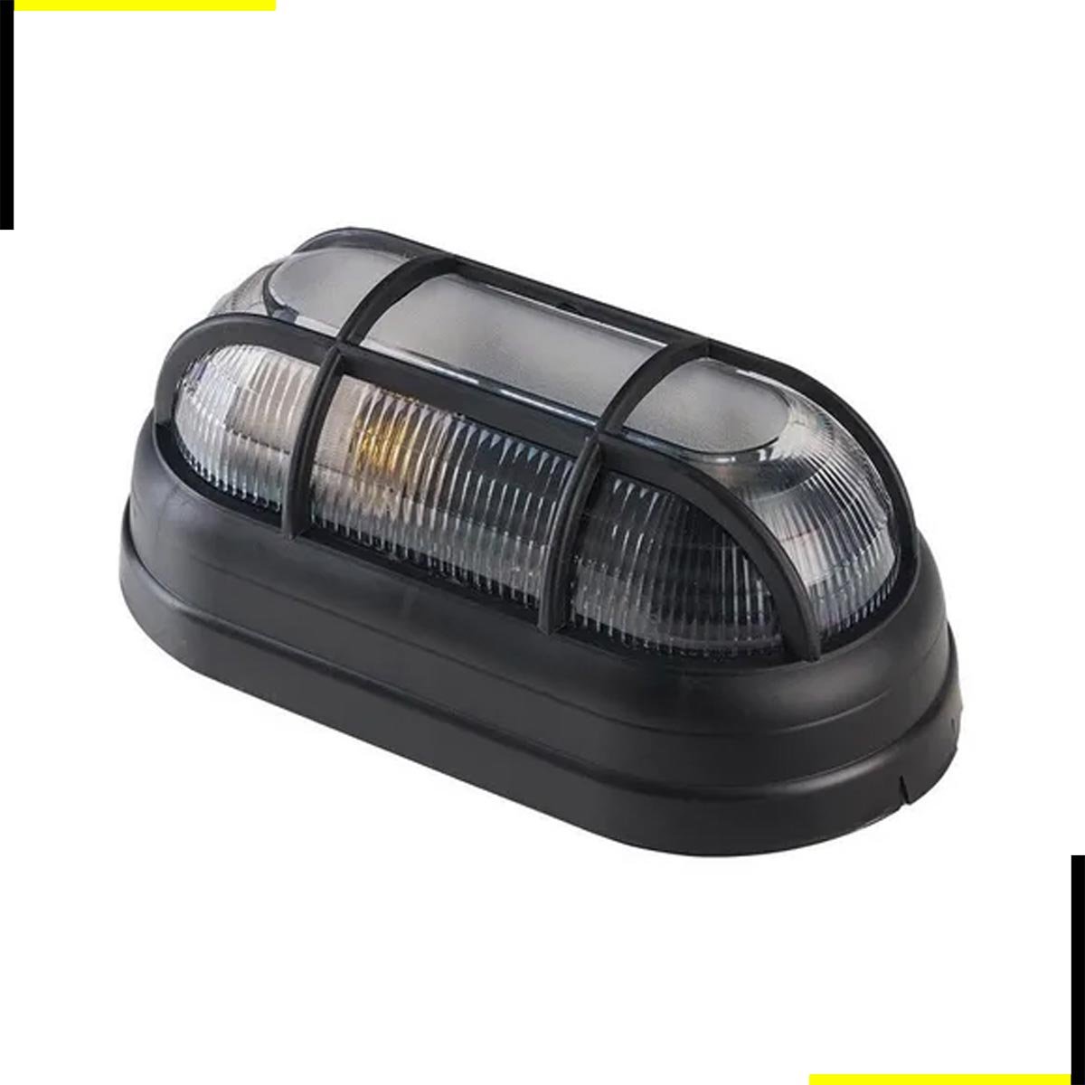 Arandela Externa Tartaruga Oval Preta para Muro Bivolt 1E27 Preto