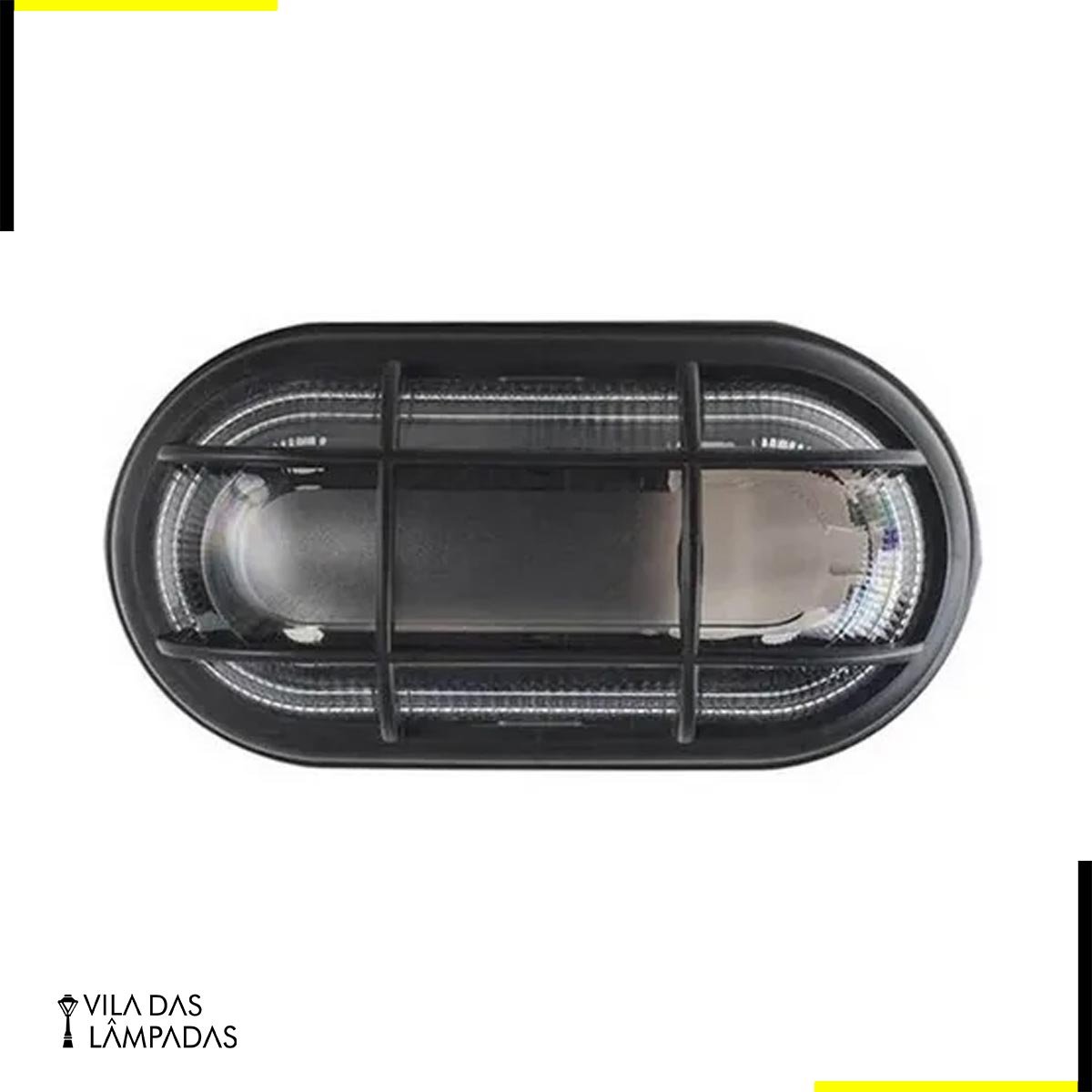 Arandela Externa Tartaruga Oval Preta para Muro Bivolt 1E27 Preto