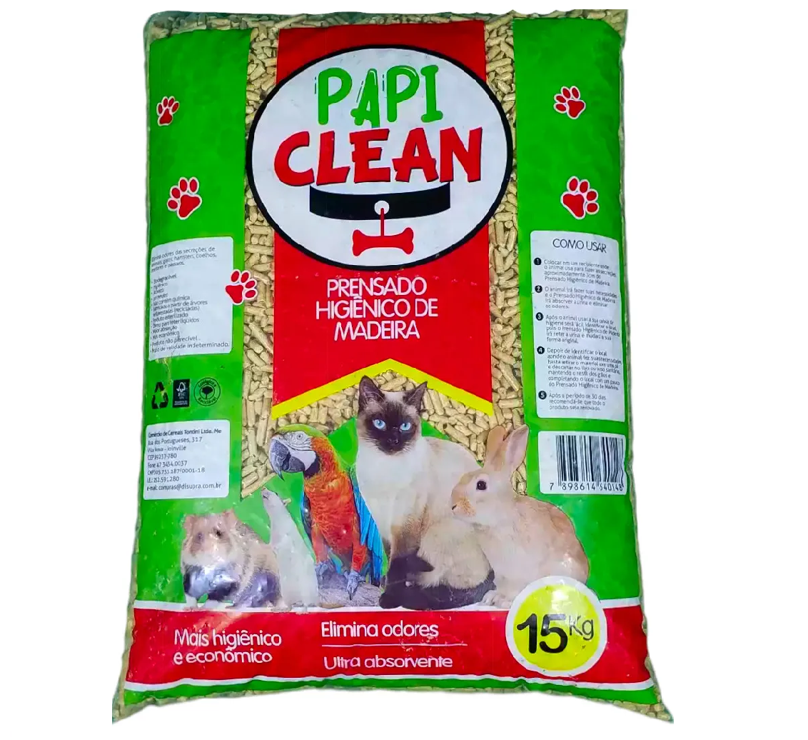 Aglomerado Sanitário para Gato Papi Clean 15 kg - Higiene para seu Gato ...