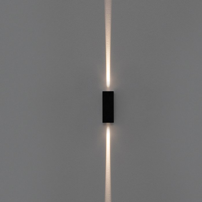 ARANDELA LED WALL MINI RETANGULAR FACHO DUPLO FECHADO 3000K 5W BIVOLT PRETO - STELLA STH9732PTO/30