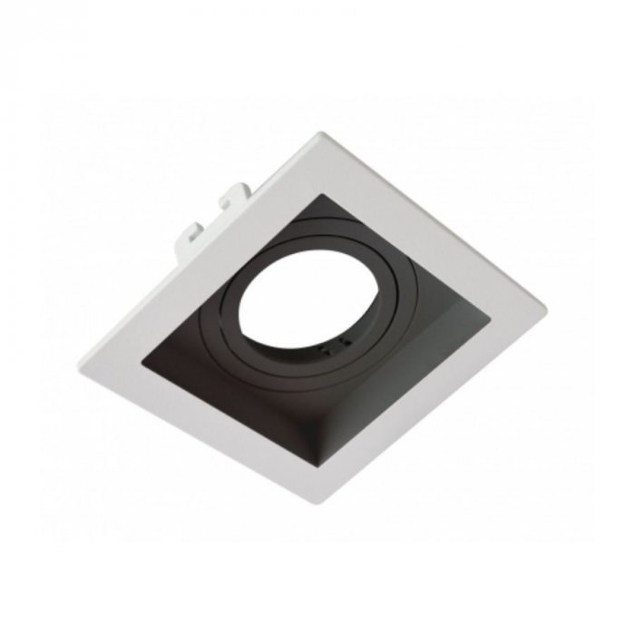 SPOT DE EMBUTIR FACE RECUADA QUADRADO DICROICA MR16 10X10X3,5CM BRANCO/PRETO - MOON ILUM 1061073