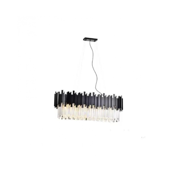 PENDENTE FANCY RETANGULAR 90CM CRISTAL E METAL PRETO - SKYLIGHT SKY ...