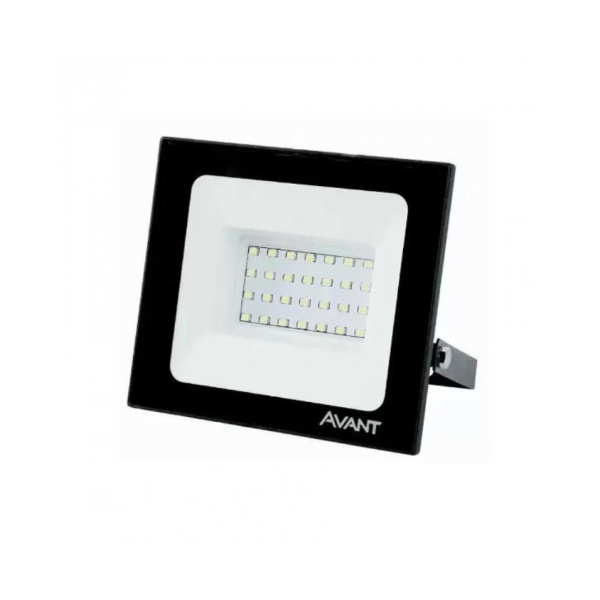 REFLETOR PROJETOR LED SLIM EXTERNO 6500K 30W BIVOLT 12,3X14,3X3CM ALUMÍNIO PRETO - AVANT 259301378