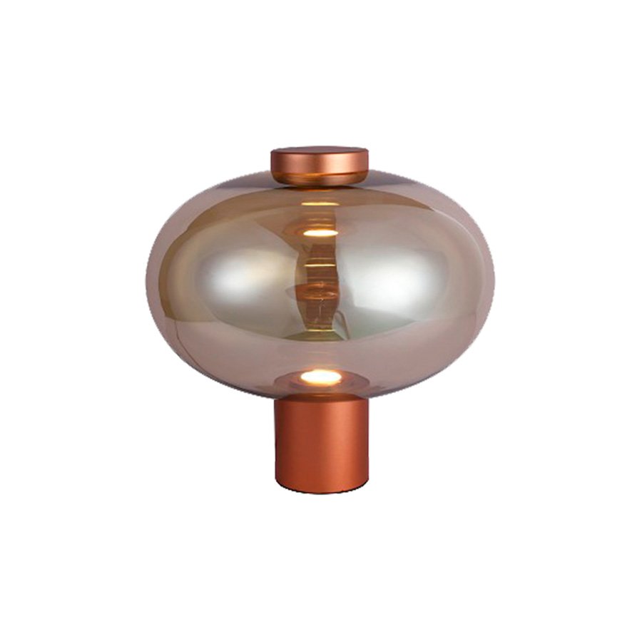 LUMINÁRIA DE MESA LED MIRAGE 3000K 10W BIV METAL E VIDRO DOURADO E ...