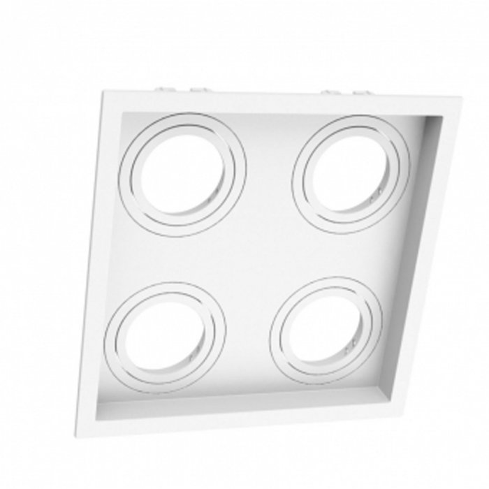 SPOT DE EMBUTIR RECUADO QUADRADO QUÁDRUPLO AR111 32X32X3,5CM TERMOPLÁSTICO BRANCO - MOON ILUM