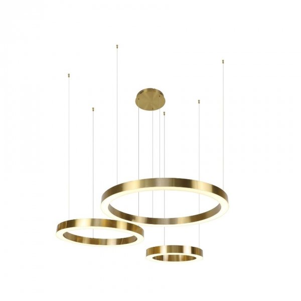 PENDENTES LED 3500K 108W BIVOLT Ø80CM INOX E ACRÍLICO CHAMPANHE FOSCO ...