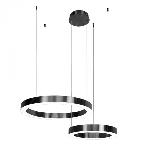 PENDENTES LED 3500K 63W BIVOLT Ø60CM INOX E ACRÍLICO PRETO - SINDORA ...