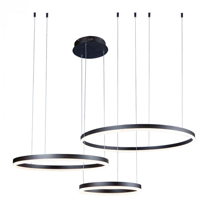 PENDENTES LED 3000K 112W BIVOLT Ø80CM METAL E ACRÍLICO PRETO - SINDORA ...