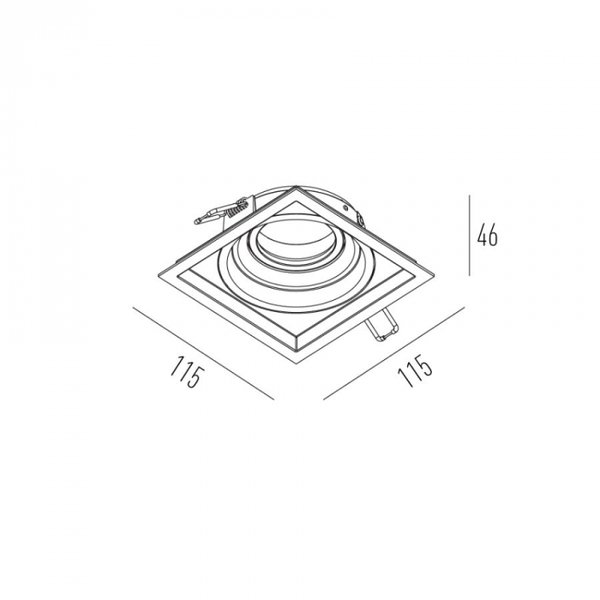 SPOT DE EMBUTIR MICRO BORD RECUAD DICROICA PAR16 11,5X11,5X4,6CM ALUMÍNIO - INTERLIGHT IL 4716-PMTX