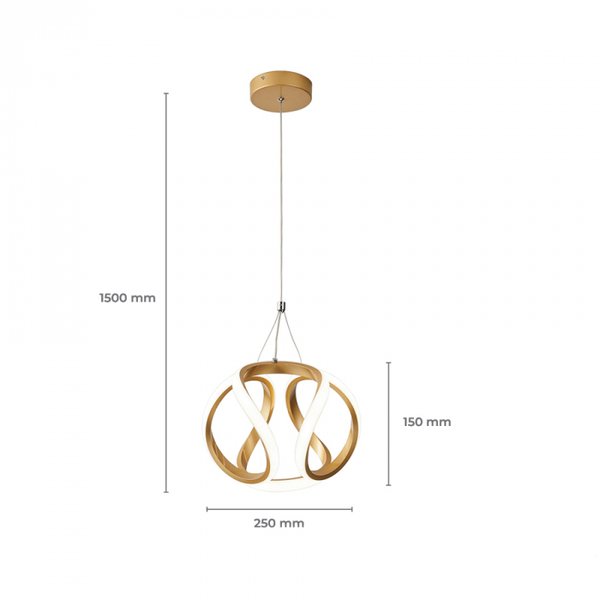 PENDENTE LED MULTITEMPERATURA 35W BIVOLT Ø25CM ALUMÍNIO DOURADO ...