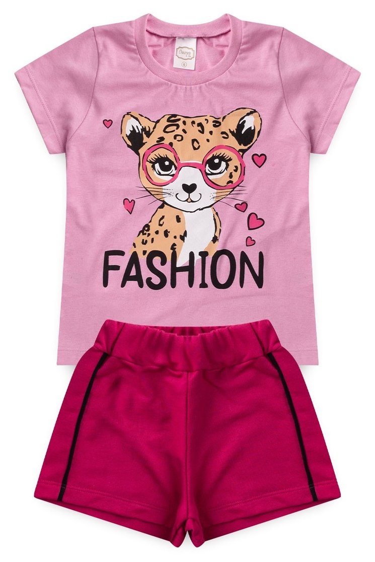 Conjunto Infantil Onça Rosa